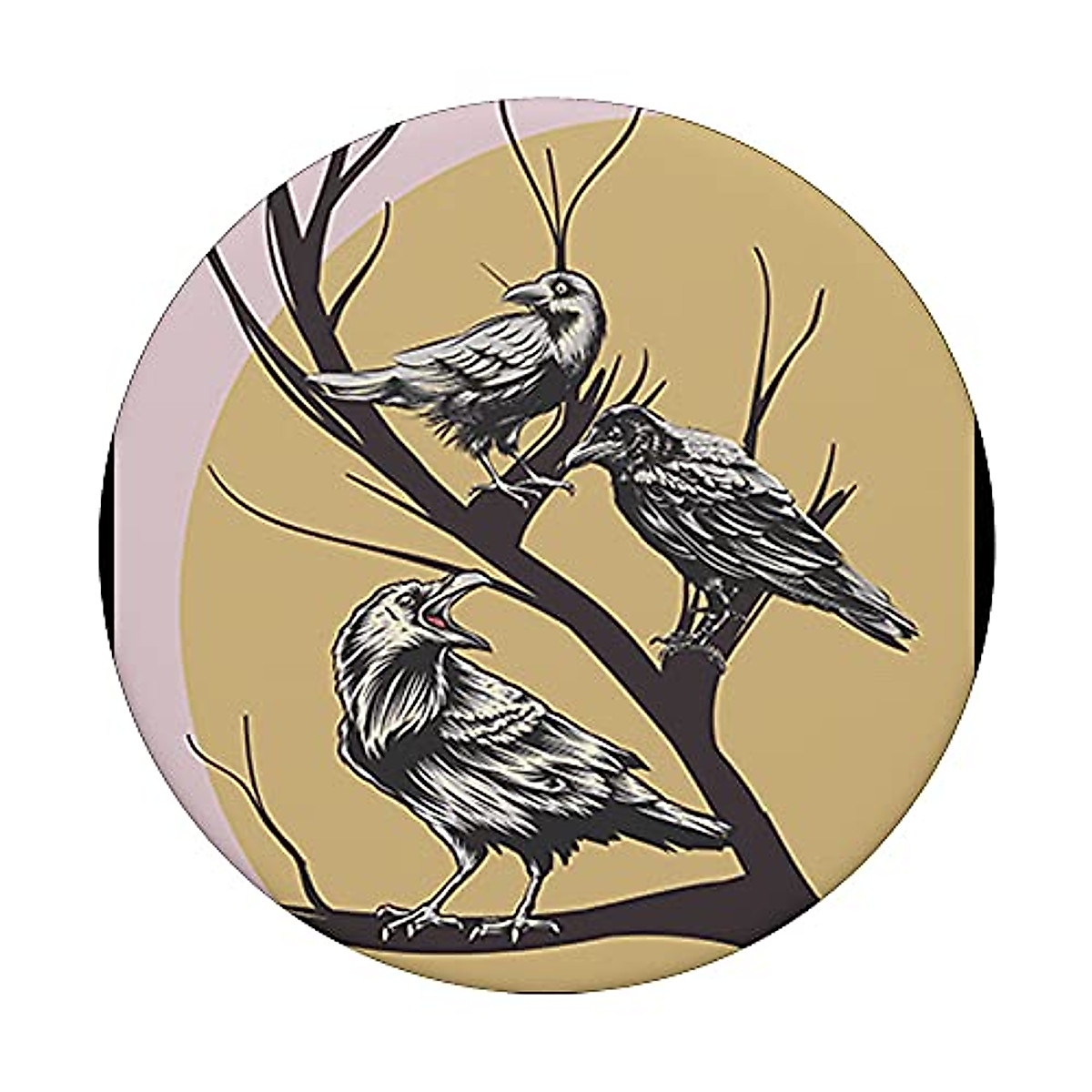 Raven Crow Aesthetic Bird Flock Retro PopSockets Swappable PopGrip