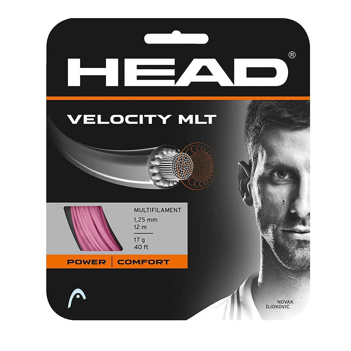 HEAD Velocity MLT Tennis String (Set) (Pink, 16)