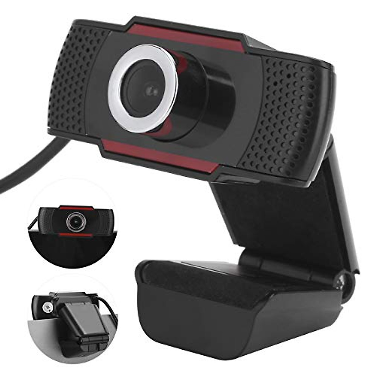 GOWENIC Archuu Computer Webcam,Mini 720P 1MP HD USB Web Manual Focusing Camera High Pixels with Microphone,Online TeachingVideo ConferencePhoto RecordingGaming