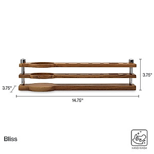 Mikasa Bliss Bar Tool Set with Wooden Stand, 8 Piece, Stainless Steel