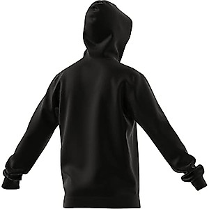 adidas Men's Essentials Fleece Hoodie, Black/White, Large