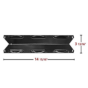 Hongso 14 15/16 Inch Porcelain Steel Grill Heat Shield Replacement for Gas Grill Charbroil 640-01303702-3, Kenmore 146.16132110, 146.16133110, 146.16142210 Gas Grill Models, Set of 6 (PPF2216)