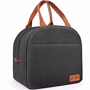 Lunch Bag Lunch Box for Women & Men, Large Capacity Insulated Lunch Bag for Adult, Leakproof Reusable Lunch Tote Bags for Work/Office/Travel/Picnic (Black)