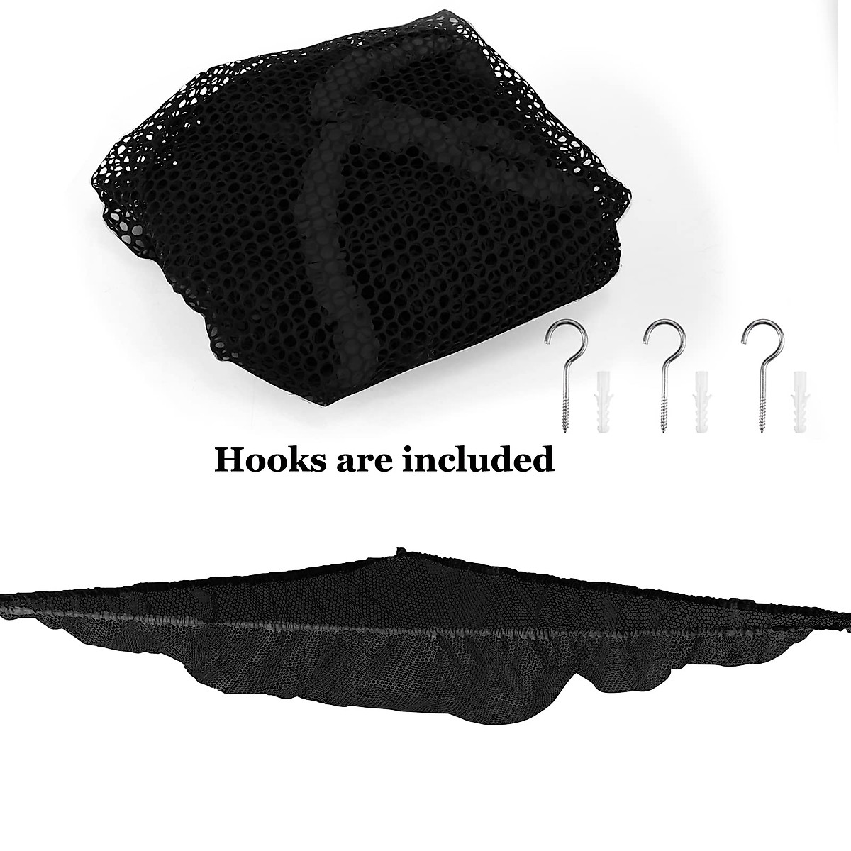 LXUNYI Stuffed Animal Net or Hammock, Toy Hammock, Extra Large Mesh Toy Net Giant Baby Kids Children Stuff animals Hammocks Wall Corner Hanging Storage Net Organizer (Black 2 Pack)