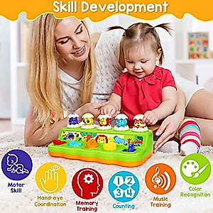 Duchong Interactive Pop Up Animals Eggs Toy with Music & Sound, Early Developmental Learning Sensory Toy for 1Year Old & 9-12-18 Months Baby, Girls & Boys