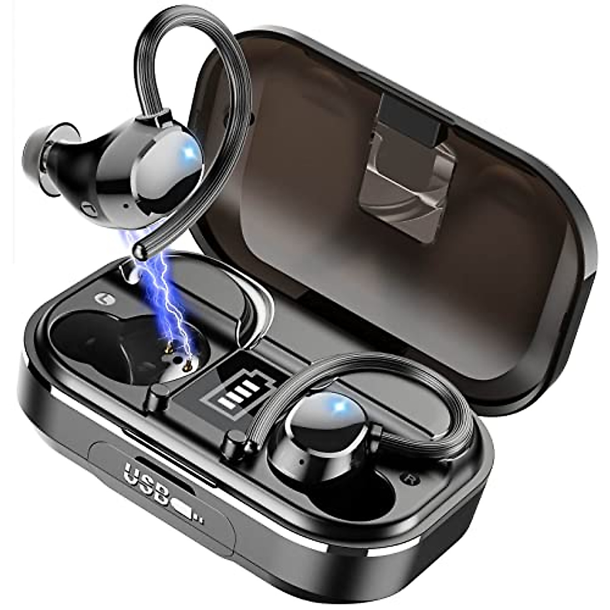 GUANGPONE Bluetooth Earbuds 5.3 in Ear Waterproof Sport Headphones 48 Playtimes Noise Cancelling Wireless Earbuds with Microphone Earphones for Gym Running Workout