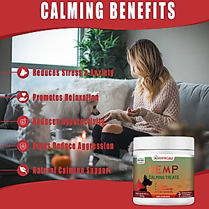 HYPOCBD Natural Calming Chews Hemp For Dogs - Helps With Anxiety, Stress Relief, And Barking, Dog Calm, Dog Calming Treats, Puppy Calming Chews Sleeping Aid For All Dogs Ages Breeds & Size - 120 Chews