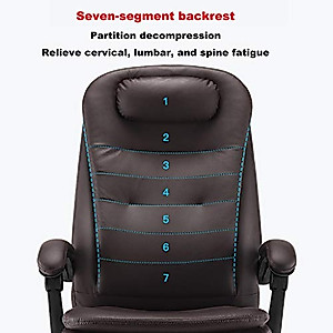 Priority Culture Executive Chair Leather Computer Chairs with Back Support Liftable Gaming Chairs Pc Chair Office Adjustable Angle 90°-160° Can Support 1764 Lbs (Color : Black)