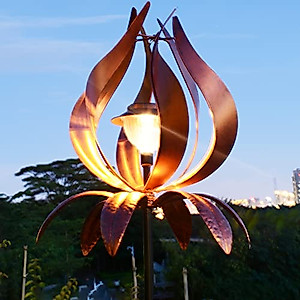 J-Fly Solar Wind Spinners Outdoor Garden Spinner Solar Spinning Windmill Super Large Spinning Garden Ornaments Perfect for Patios, Lawns Or Gardens 83 Inch