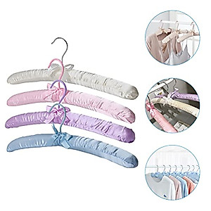 BESPORTBLE 4pcs Satin Padded Hangers Satin Hangers with with Metal Hook Anti Slip Sponge Satin Cushioned Hangers for Sweaters Dresses Coats