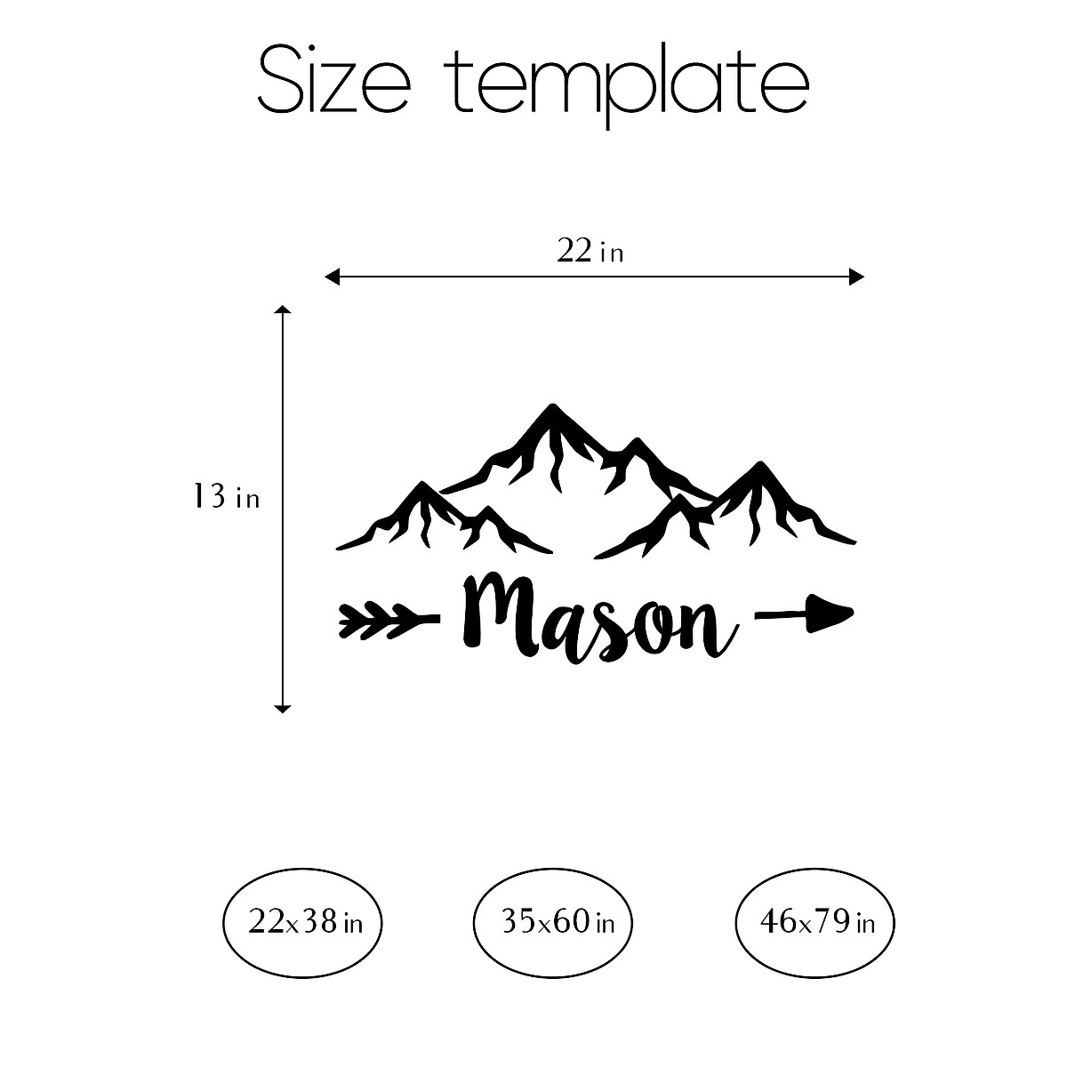 Mountain Boy Name Wall Decal Nursery Mountains Wall Decal Boy Nursery Wall Baby Room Woodland Decor Boy Name Wall Decal Rustic Decal