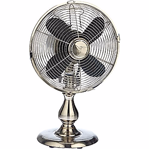 Deco Breeze Oscillating Desktop Fan - Whisper Quiet Cooling Table Fan, 10” Indoor Desktop Fan for Your Bedroom, Office, Shop, House (Silver_Table)