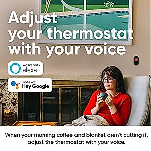 Wyze Programmable Smart WiFi Thermostat for Home with App Control, Energy Saving, Easy Installation, Works with Alexa and Google Assistant, Black