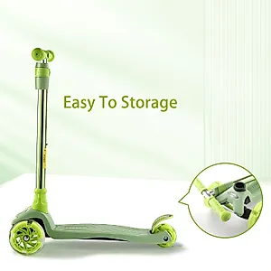 3 Wheel Scooter for Kids Ages 6-12,Kids Scooter with Light Up Wheels, Sturdy Deck Design, and 4 Height Adjustable Suitable for Kids Ages 3-12