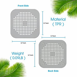 ZAYNYX 2 Pack Hair Catcher Shower Drain is Hair Stopper for Shower Drain Easy to Install Tub Drain Hair Catcher with 4 Suction Cups Suits for Bathroom Bathtub Kitchen (Grey and White)