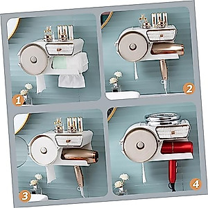 JOINPAYA Paper roll Toilet Paper Case Plastic Tissue Holder Wall Mount Paper Towel Holder Paper Towel Holder White Tissue Dispenser Wall Toilet Bathroom The Hips Wall-Mounted roll Holder