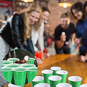 Yinkin 300 Pcs 2 oz Plastic Shot Glasses Disposable 2oz Shot Small Cups 2 oz Mini Party Cups for Valentine's Day Bachelorette Birthday Party(Green)