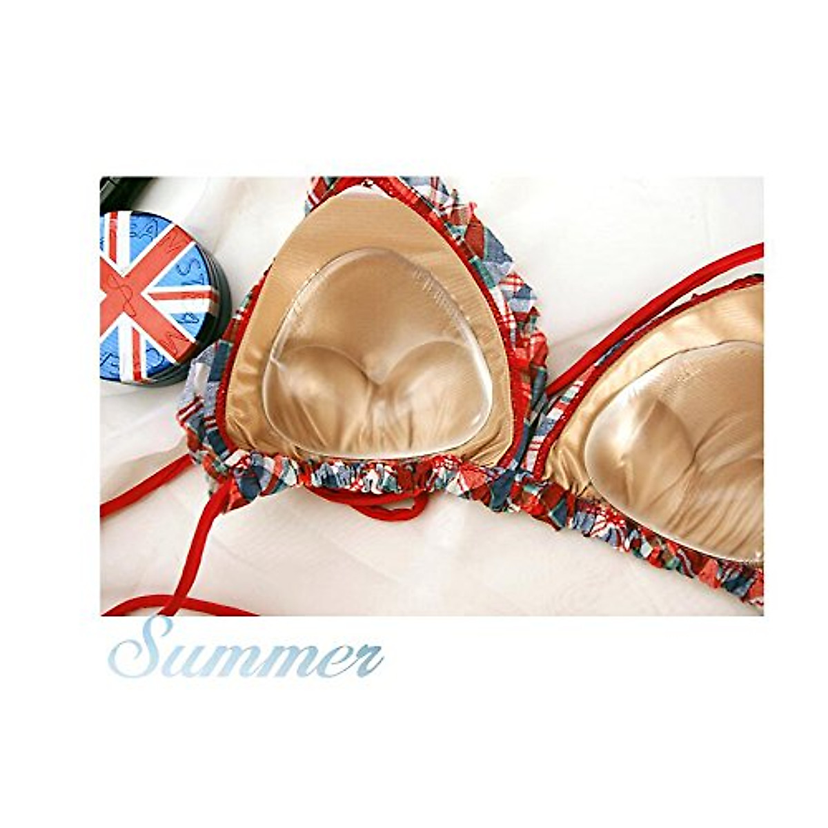 UPSTORE 1Pair Silicone Gel Triangle Shaped Bra Inserts Breast Chest Swimsuit Pads Enhancers Push-up Molding Pad A to D Cup for Bikini (Clear)