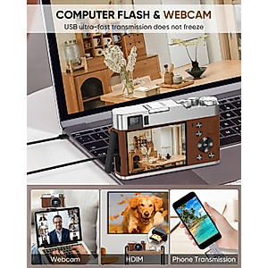 NEZINI 4K Digital Camera,Auto Focus 48MP Vlogging Camera for YouTube and Anti-Shake Video Camera with Viewfinder Flash & Dial,16X Zoom Travel Portable Camera with 32GB Card,2 Batteries