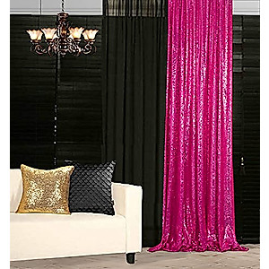 Fuchsia 2FTx7FT 1PC Photo Booth Wedding Props-Sequin Fabric Backdrops Sweets for Weddings Party Curtains Decorations-60x215CM 1 Panel Hot Pink Curtain