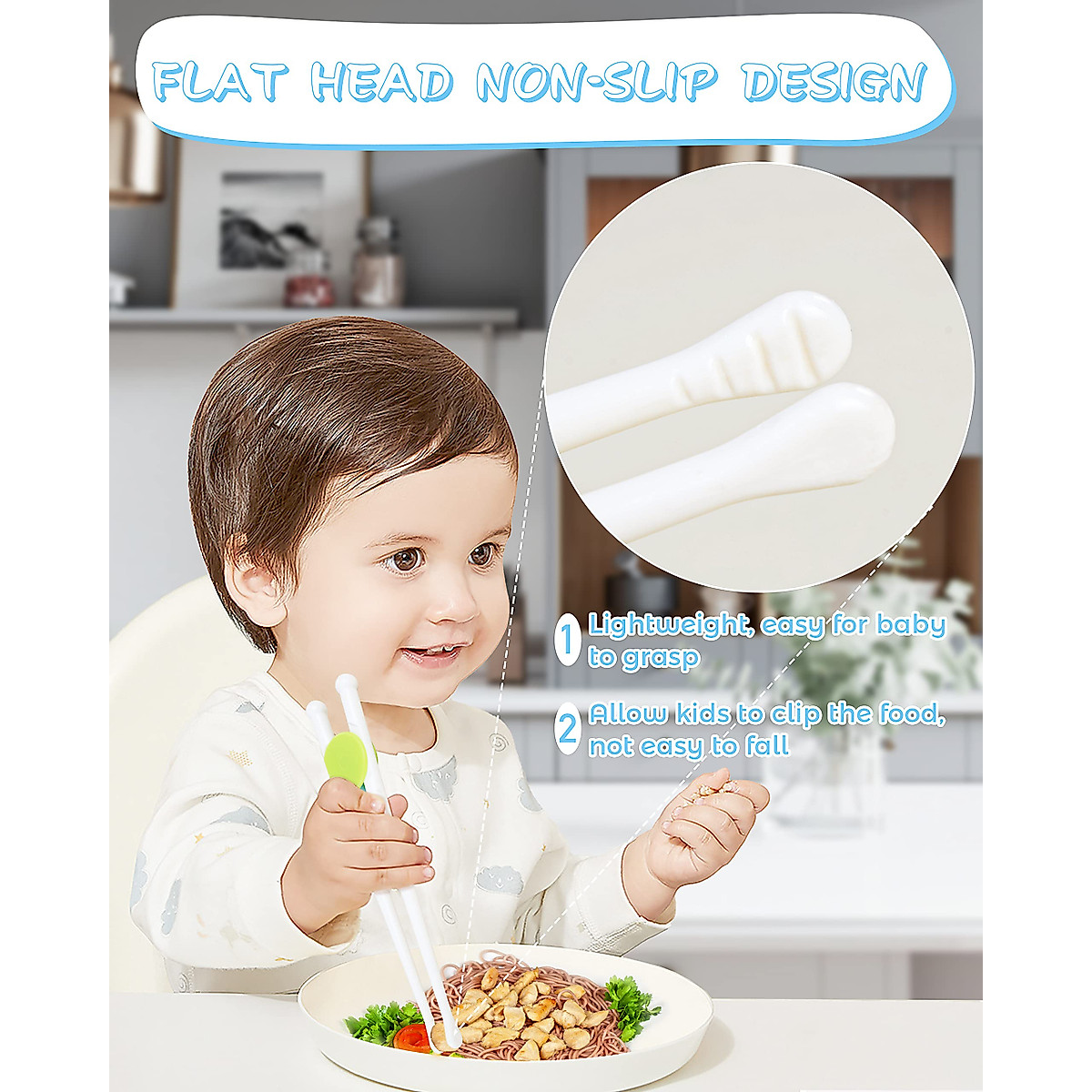 MoHern Kids Chopsticks Training, 6 Pairs Training Chopsticks for Kids, Toddler Chopsticks Provide Help Support for Beginners