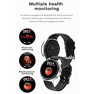 HYDZXINGW 2-in-1 Smart Watchs with Earbuds Build-in TWS Wireless BT5.0 Earphone Fitness Sports Health Monitor Black