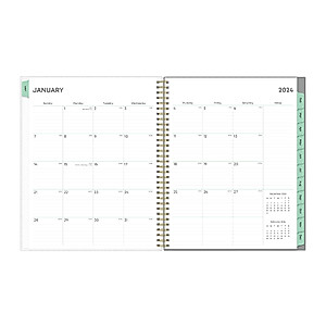 2024 Blue Sky™ Sophie Frosted Weekly/Monthly Planning Calendar, 8-1/2" x 11", Multicolor, January to December 2024, 1400