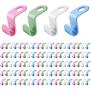 Yulejo Clothes Hanger Connector Hooks Plastic Hanger Extender Clips Space Saving Hangers for Space Saving Clothes and Closet Organizer(Green, Blue, White, Pink, 100 Pcs)