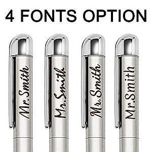 Custom Engraved Pens Personalized Ballpoint Pen Personalized Gifts for Men Women Twist-Action-Black