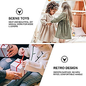 NUOBESTY 2pcs Street Lamp Post and Miniature Park Bench Seat Dollhouse Christmas Village Pathway Lantern Post Mini Street Light Model Fairy Garden Accessories