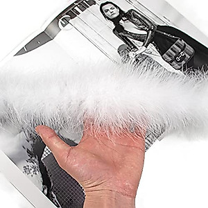 Raibertin 22g White Fluffy Marabou Feathers Boa Trim Decorative Crafts 1920s Accessories For Women Feather Boas Decorations for Christmas Clothes Dress