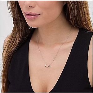 0.35 CT Round D/VVS1 Diamond Aries Constellation Necklace W/18" Chain 925 Sterling Silver