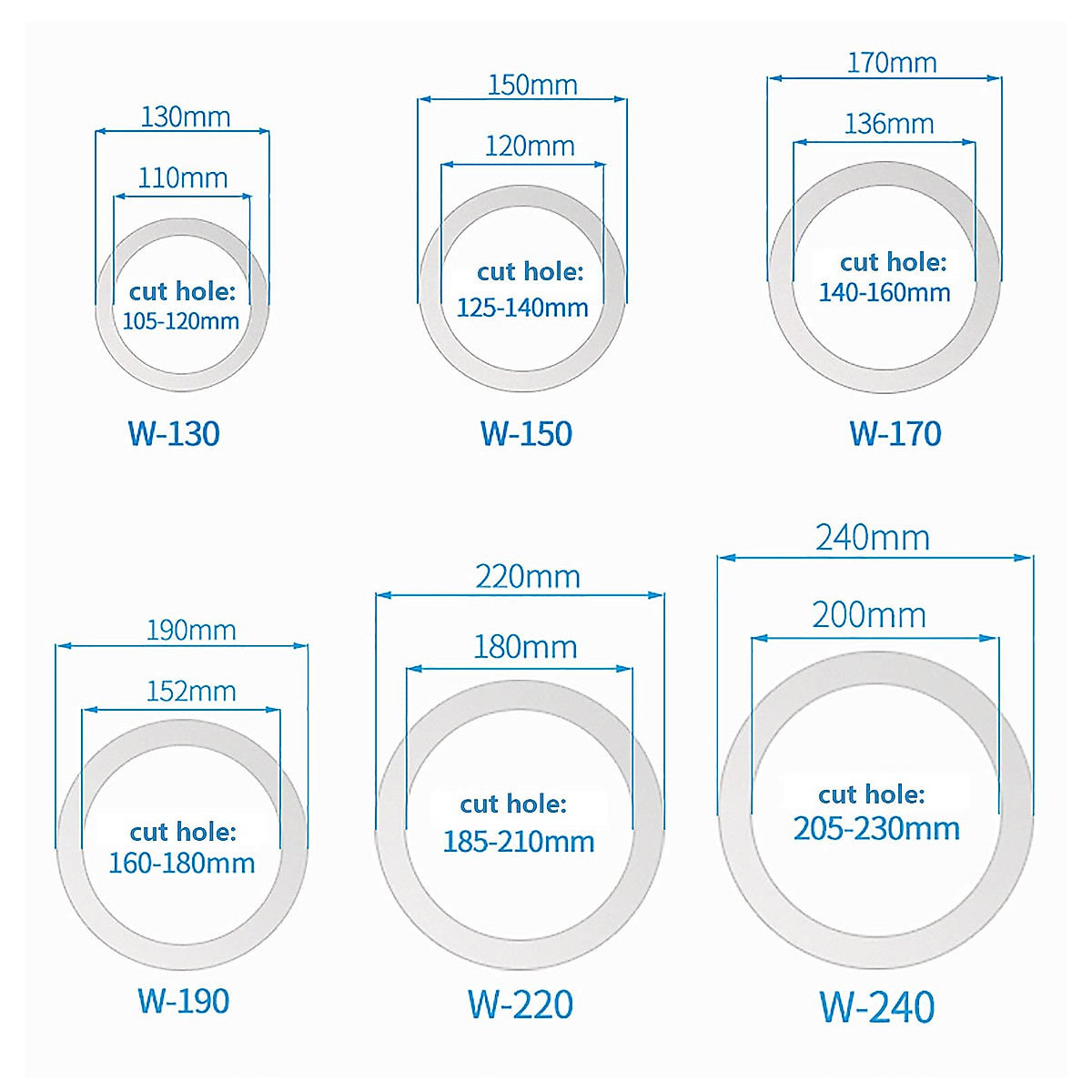 Drop-in Trash Chute - 304 Stainless Steel Round Built-in Countertop Waste Trash Chute Grommet, Brushed Finish