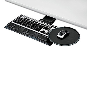 Fellowes 8029801 Keyboard Tray,Sit/Stand,21-3/4-Inch Track,19-Inch X10-5/8-Inch,Black