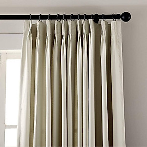 Sky Wave Blackout Double Pinch Pleat Curtain for Sliding Door Patio Living Room Bedroom with Easy Hanging Option Via Inserted Hooks. (Beige 62 Inch Wide by 84 Long- 1panel), 62W x 84-(1Panel)