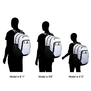 adidas Excel 6 Backpack, Two Tone Black/Snowglobe with Mutli Stripe Webbing, One Size