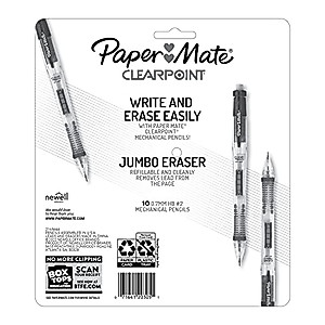 Paper Mate Clearpoint Pencils, HB #2 Lead (0.7mm), Assorted Barrel Colors, 10 Count