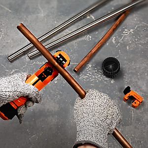 MATEWORK Pipe Cutter - Fast Tubing Cutter Set with Mini Cutter & Deburring Tool, Pipe Cutter Tool for Cutting 3/16" to 2" Aluminum Copper PVC Stainless Steel Tube, for Plumber and Home Working, 3PCS