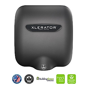 XLERATOR XL-GR Automatic High Speed Hand Dryer with Graphite Cover and 1.1 Noise Reduction Nozzle, 12.5 A, 110/120 V
