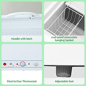 【Upgrade】 Propane Freezer | Chest Freezer 7.2 Cu.ft, 110v Gas LPG, 2-way Power Outdoor Propane Chest Freezer for Off Grid,for Boondcking Cabin Boat RV Camper