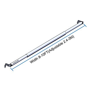 Hecis Double Layer Adjustable Crossbar and Hangers for use with Pipe and Drape Kit, 8-10ft Width