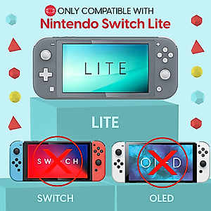 TALK WORKS Screen Protector Compatible with Nintendo Switch Lite - Scratch, Crack, and Shatter Resistant-Ultra-Thin HD Touchscreen Tempered Glass, See-Through Cover & Easy Installation (Pack of 3)