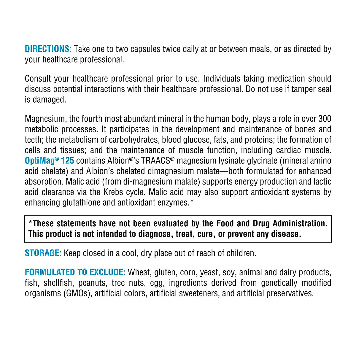 XYMOGEN OptiMag 125 - Magnesium Supplement with Di-Magnesium Malate & Glycinate Lysinate to Support Nerve, Muscle, Bone Health + Heart Health (120 Capsules)