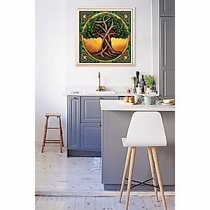 Diymood DIY 5D Diamond Painting Tree Life, Diamond Painting Kits for Adults, Round Full Drill Paint with Diamond Arts Canvas Crafts Cross Stitch Crystal Embroidery for Home Wall Decor Gift 12x12inch