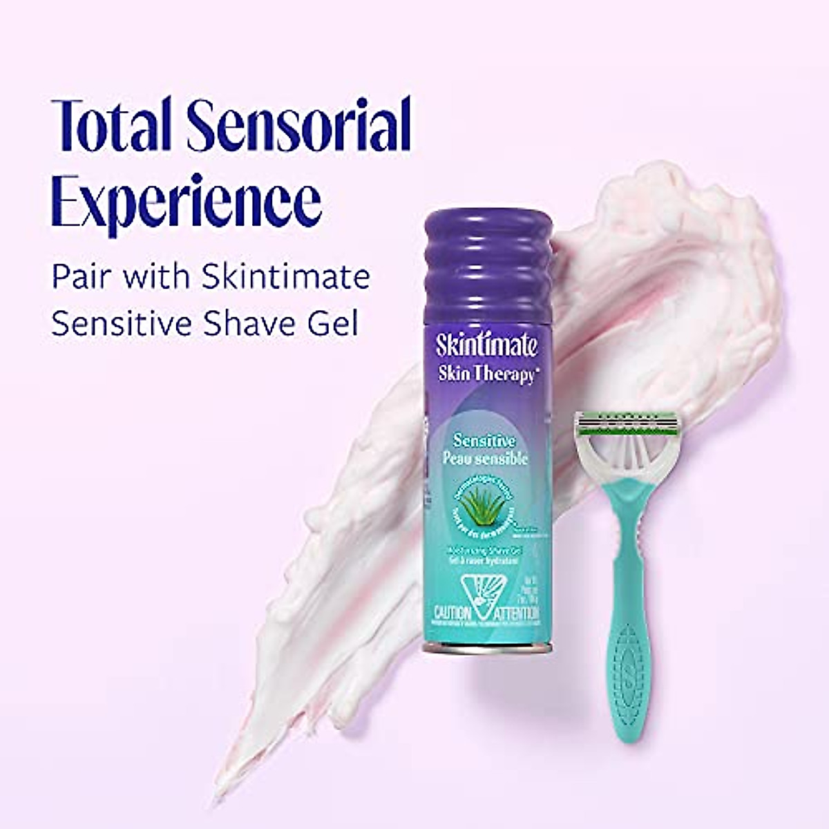 Skintimate 3 Blade Disposable Razor, Sensitive Skin, 4 Count (Pack of 3) - Packaging May Vary