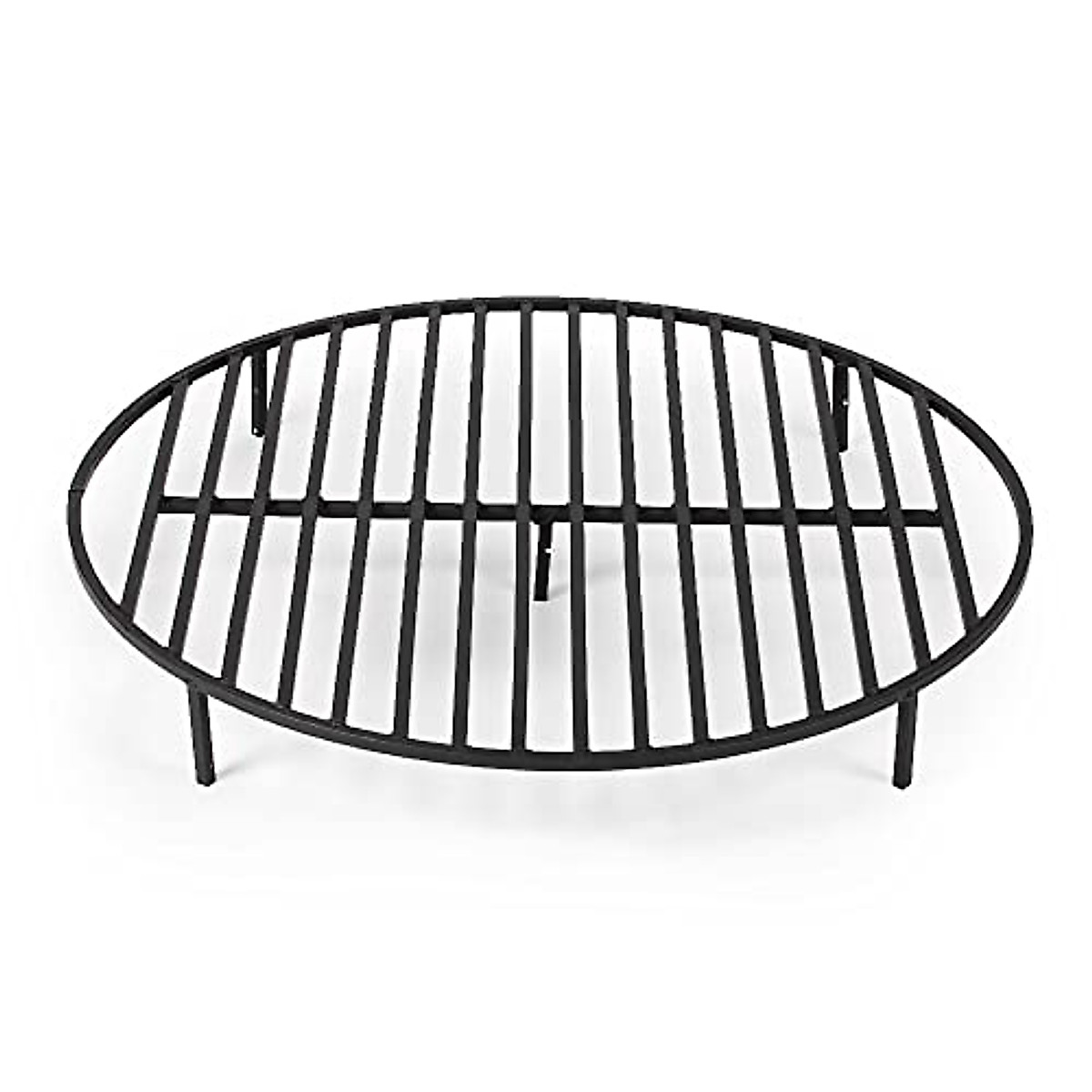 TITAN GREAT OUTDOORS Round 36.5in Fire Pit Grate, Heavy Duty 1/2in Steel Elevated Log Wood Pit Grate, Burning Fireplace and Firepits