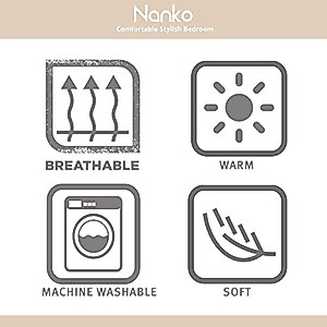 Nanko Queen Duvet Cover Set Grid, 90x90 Soft Bedding Cover, Luxury Cool Lightweight Microfiber 3pc Set (1 Cover 2 Pillowcase) with Zip, Tie - Modern Style Bed Quilt Cover for Decor, Plaid White