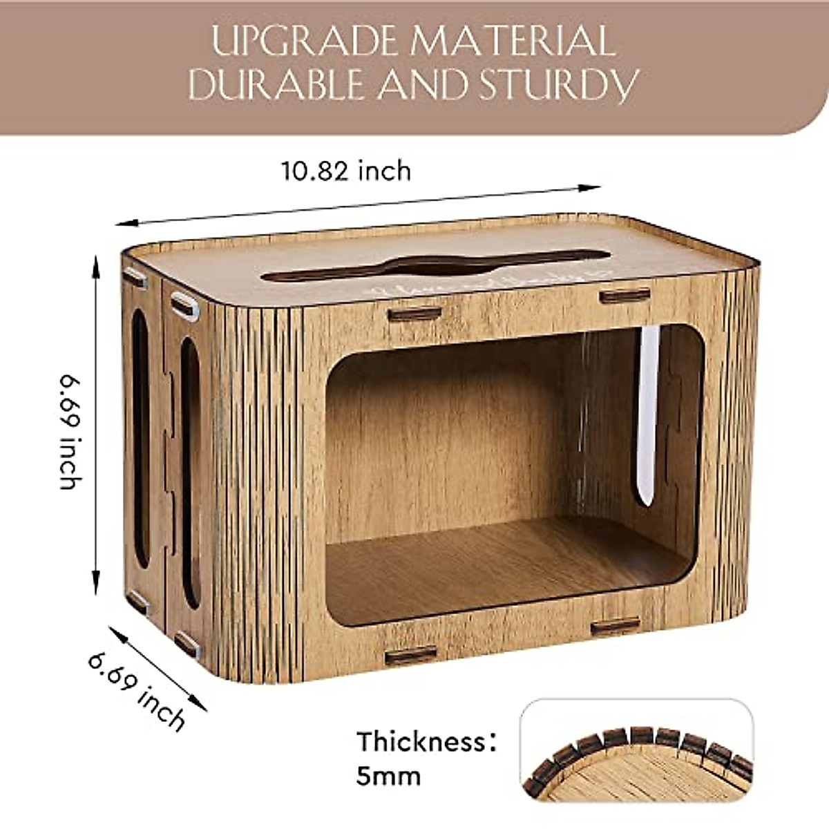 AW BRIDAL Wedding Card Box for Wedding Reception, Gift Card Box Rustic Wood Money Box Holder Anniversary Wedding Gifts Decorations, Light Wood