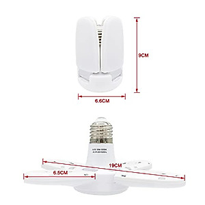 LED Garage Lights- Dimmable Garage Lights Ceiling, 38W 3800LM 3500K E27/E26 LED Garage Ceiling Lights with 4 Adjustable Panels for Garages, Workshop,Indoor, Outdoor, Workshop and Warehouse, Full Area