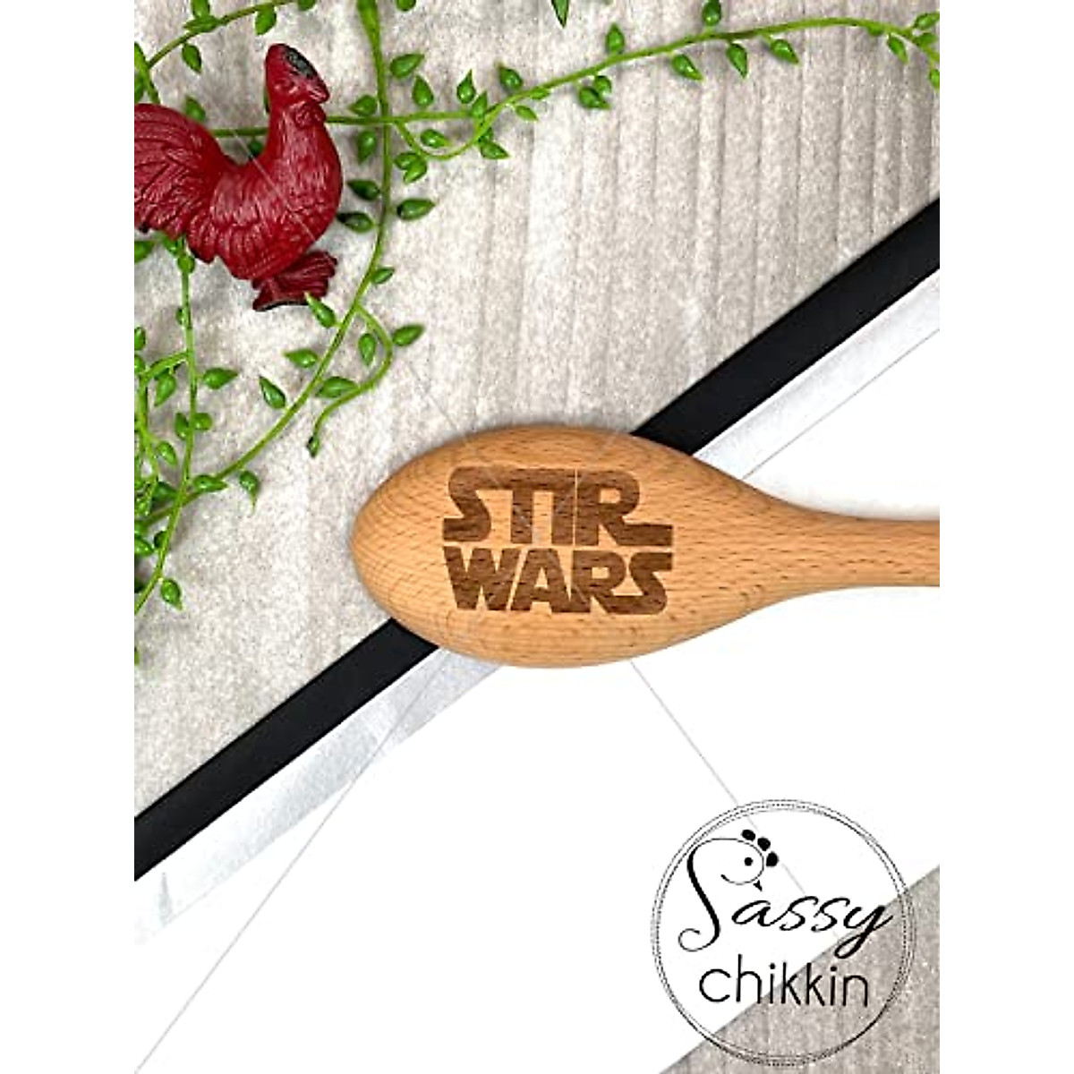 Stir Wars Kitchen Gift for Dudes, Laser Engraved Sustainable Wooden Spoon, Funny Bachelor Gift, Nerd Gift, Nerdy Wedding Gifts, Great Gifts for Guys Who Cook, St*r Wars Nerd, Father's Day Gift